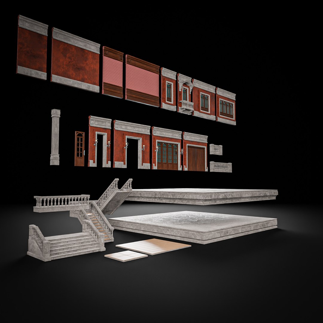 MODULAR BUILDING WITH INTERIOR KITBASH 06 3D Model - TurboSquid 2264959