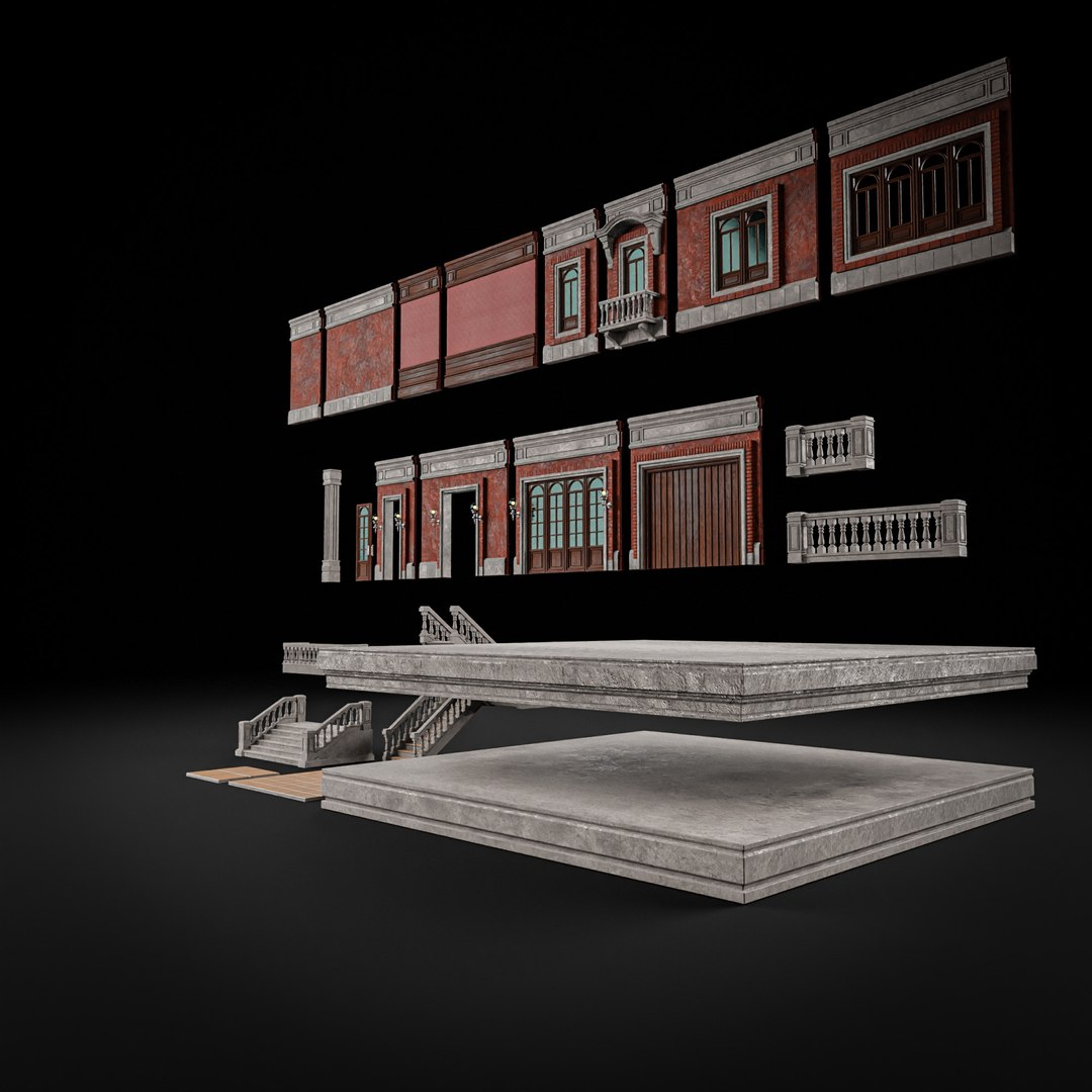 MODULAR BUILDING WITH INTERIOR KITBASH 06 3D Model - TurboSquid 2264959