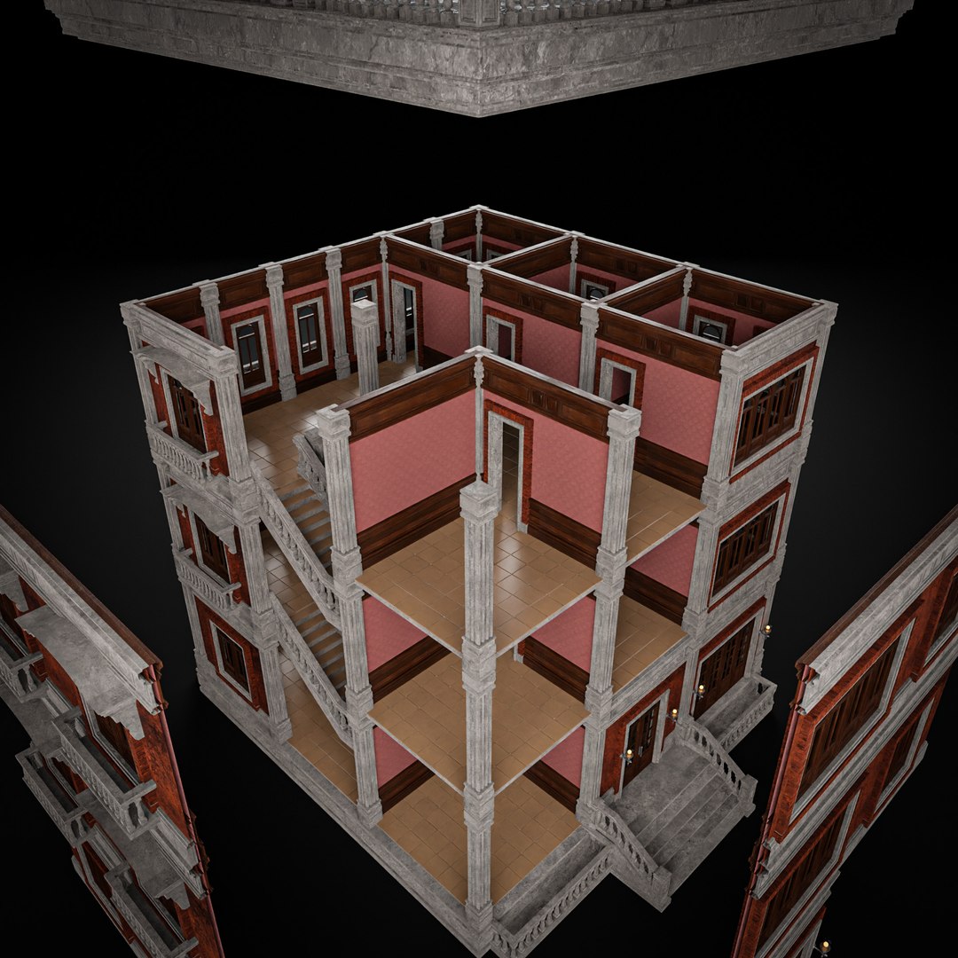 MODULAR BUILDING WITH INTERIOR KITBASH 06 3D Model - TurboSquid 2264959