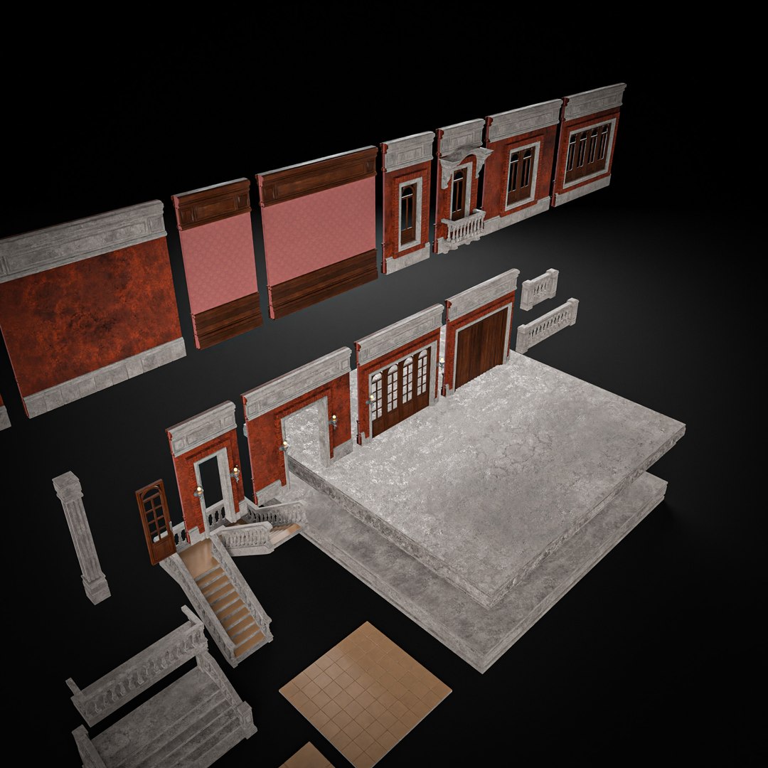 MODULAR BUILDING WITH INTERIOR KITBASH 06 3D Model - TurboSquid 2264959