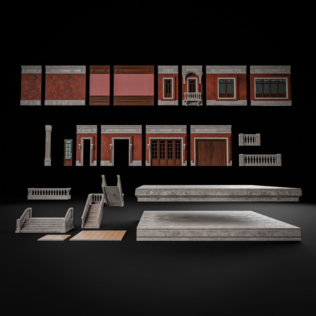 MODULAR BUILDING WITH INTERIOR KITBASH 06 3D Model - TurboSquid 2264959