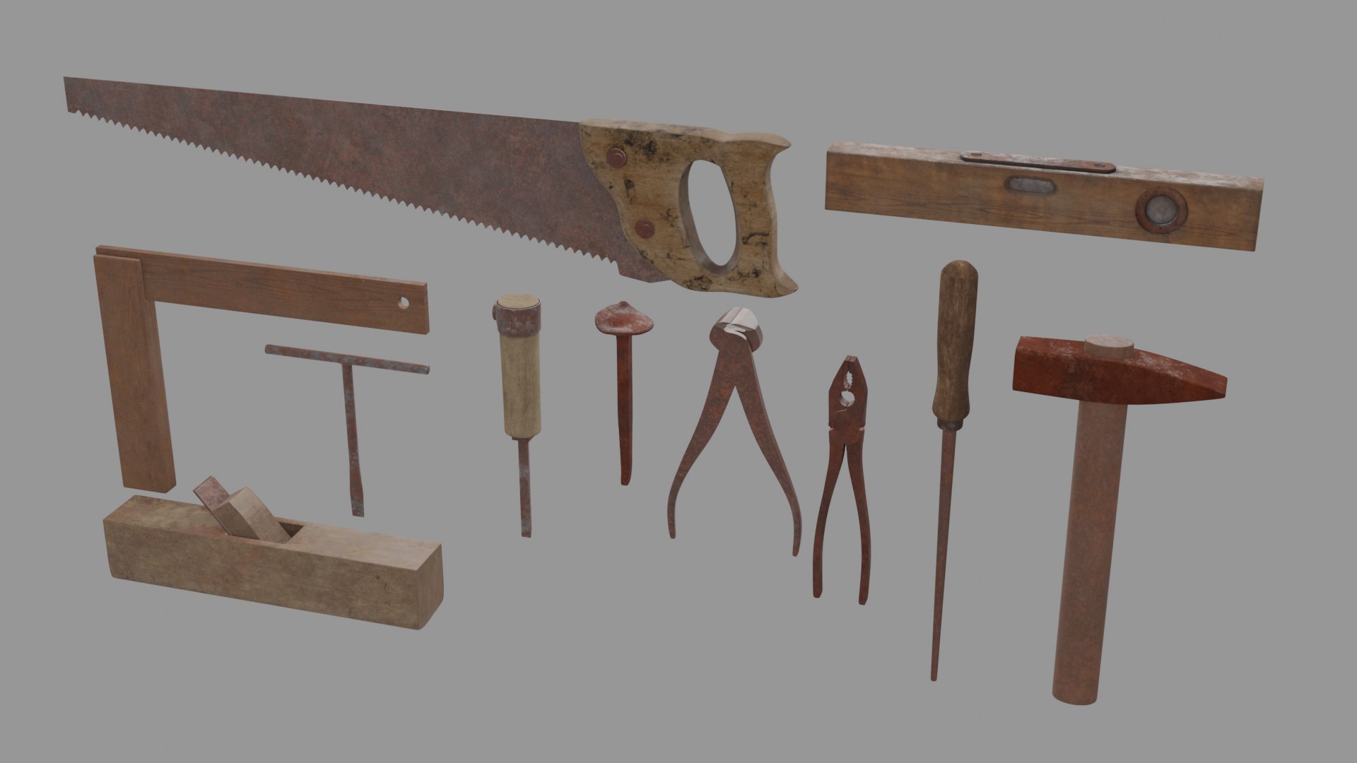 Rusty Tools 3D - TurboSquid 2109282