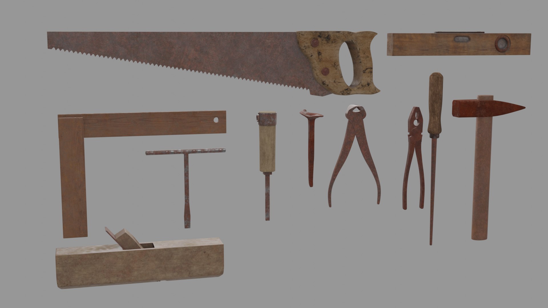 Rusty Tools 3D - TurboSquid 2109282