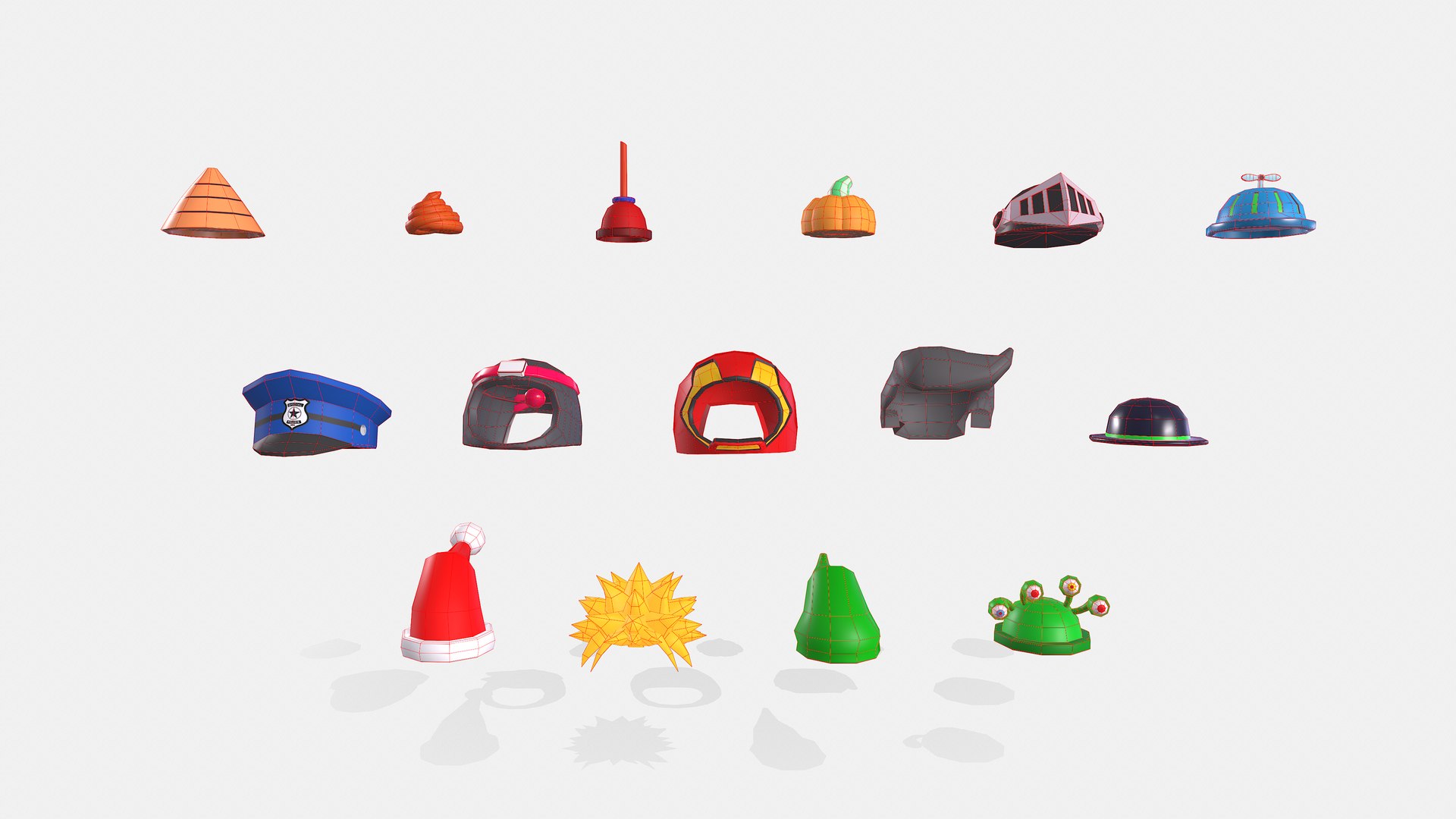 3D Ultimate Cartoon Hats Pack - TurboSquid 1980176