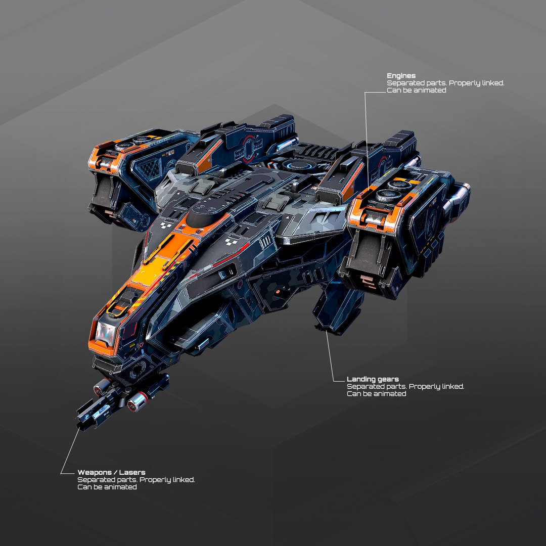 3D Starship Spacecraft - TurboSquid 1305012