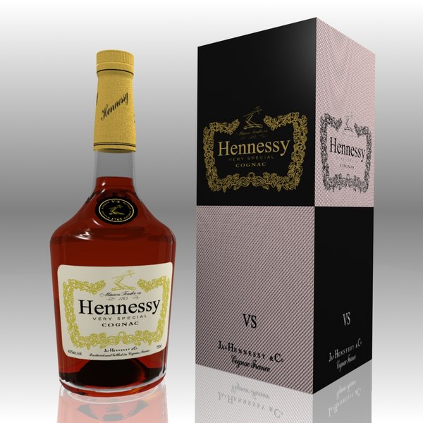 3d max realistic hennessy cognac set