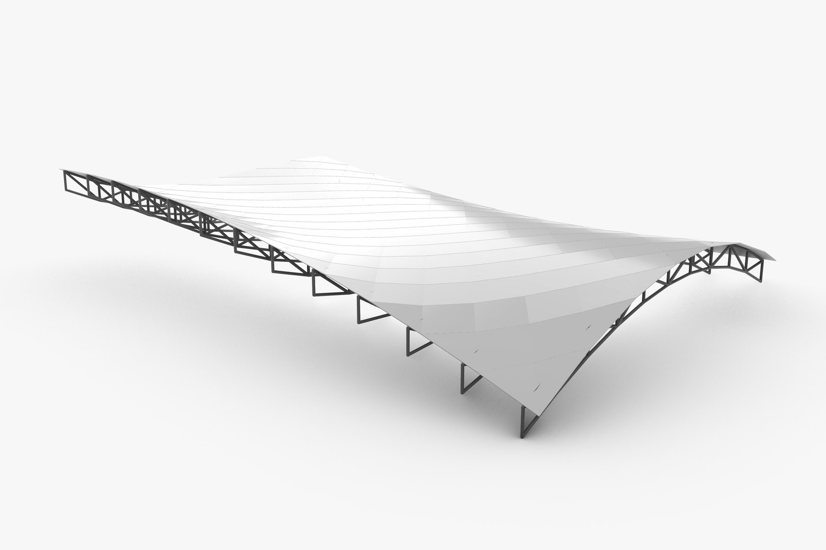 3D Truss Wavy Structures - TurboSquid 1964898