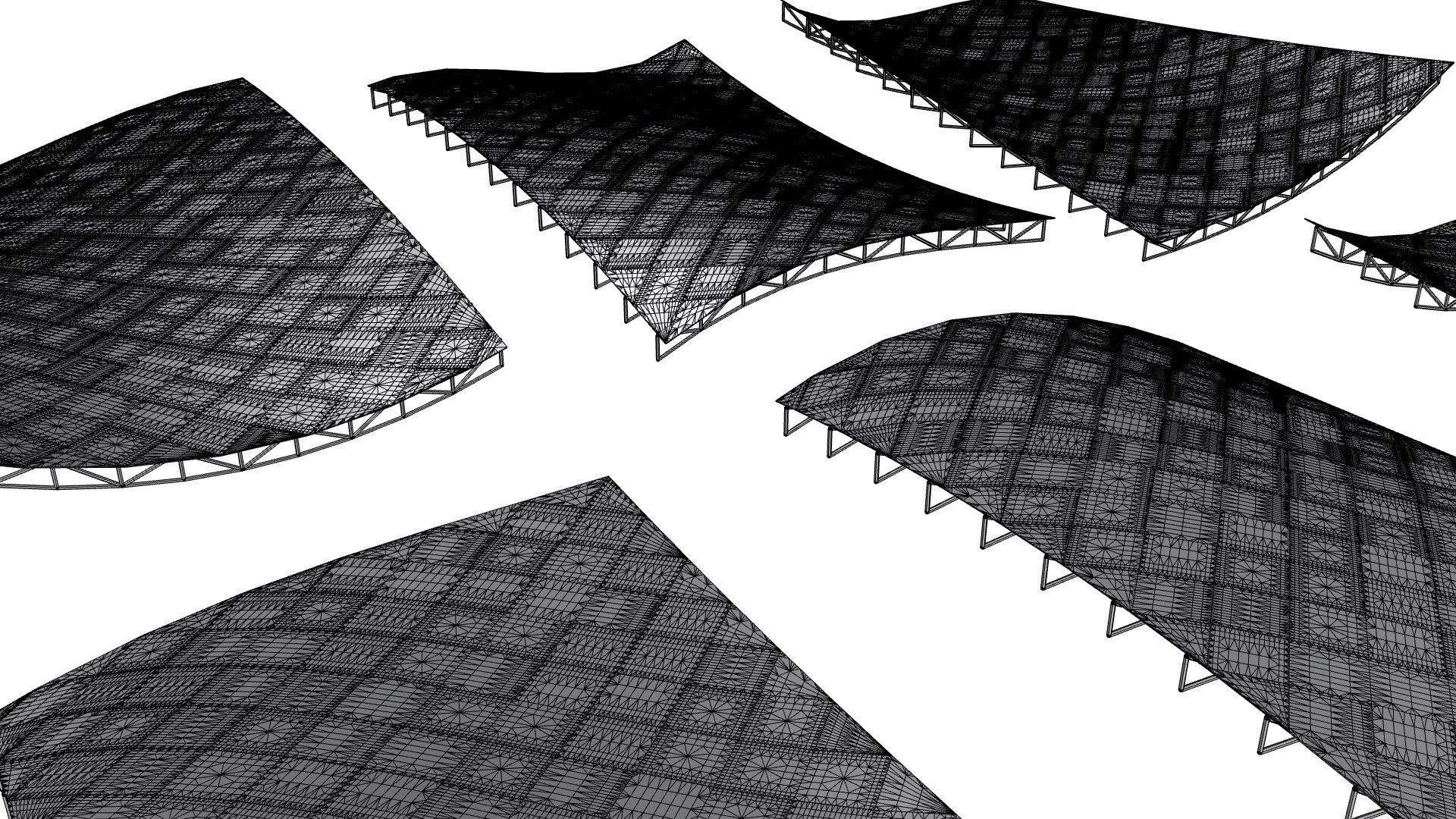 3D Truss Wavy Structures - TurboSquid 1964898