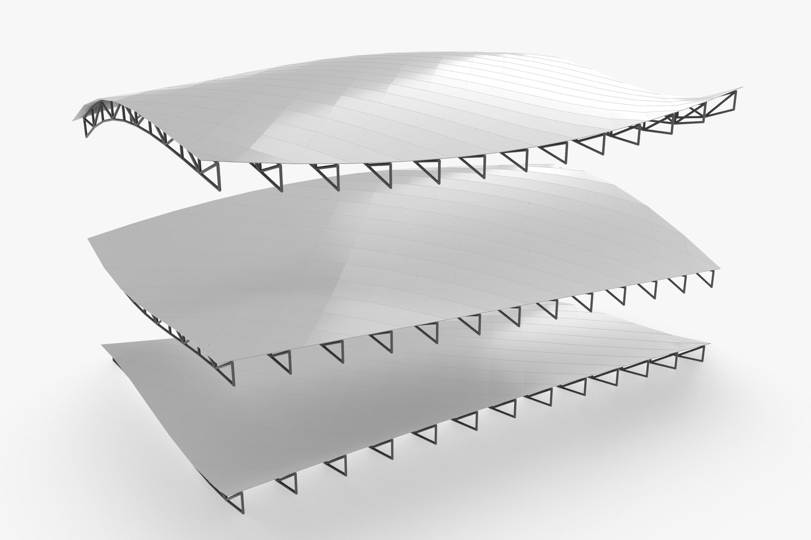 3D Truss Wavy Structures - TurboSquid 1964898