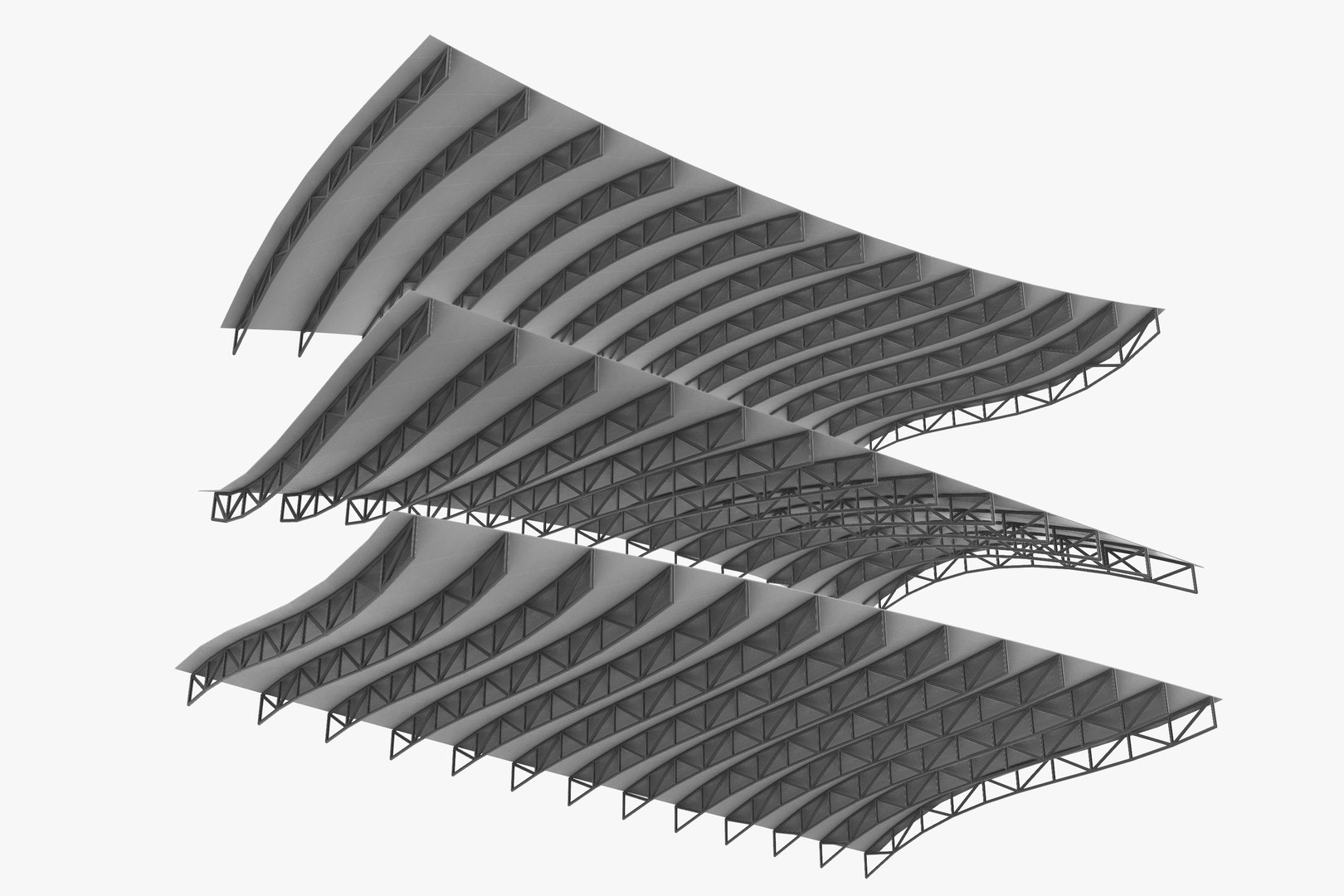 3D Truss Wavy Structures - TurboSquid 1964898