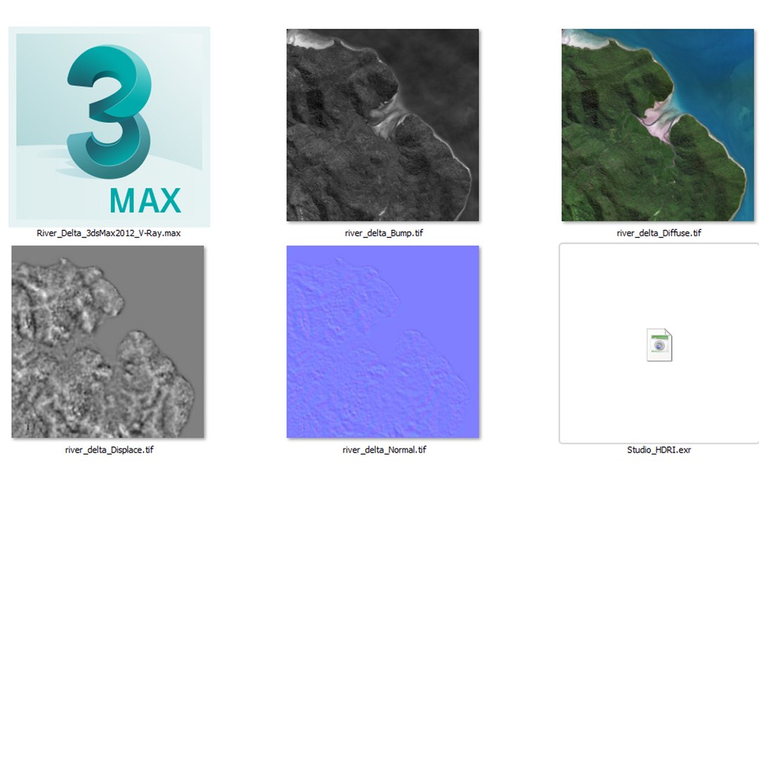 3D river delta model - TurboSquid 1284442