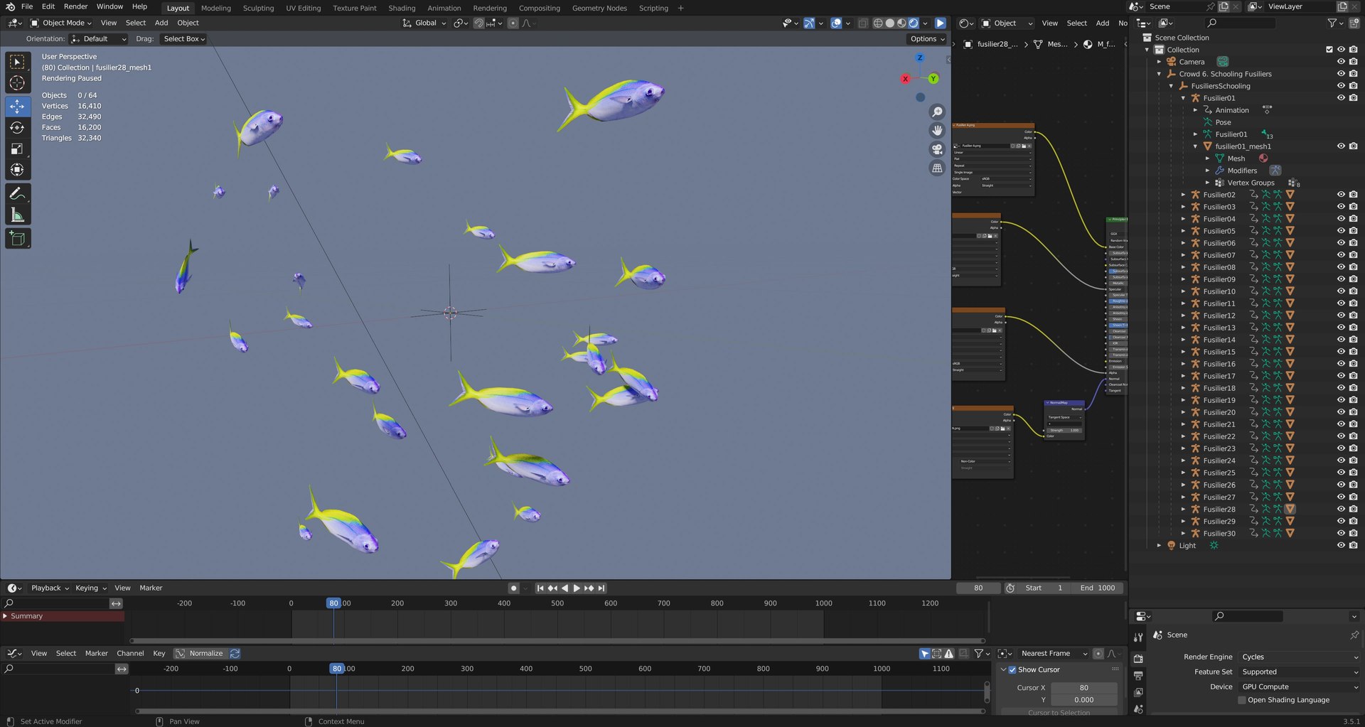 3D School Fish Fusiliers Model - TurboSquid 2518588