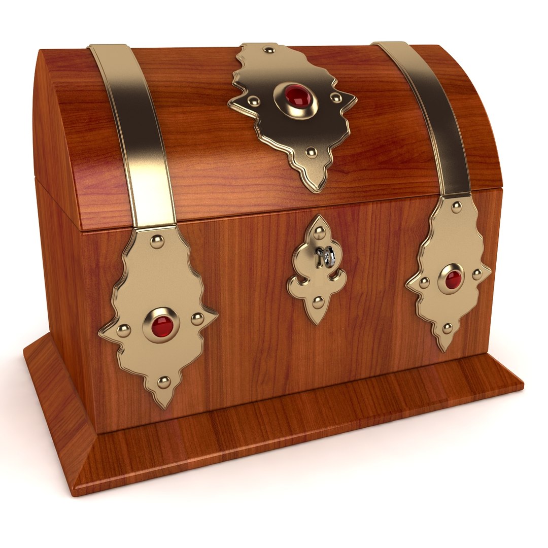 antique english coffer 3d model