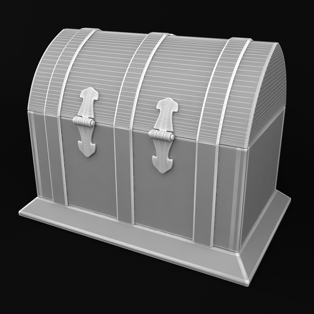 antique english coffer 3d model