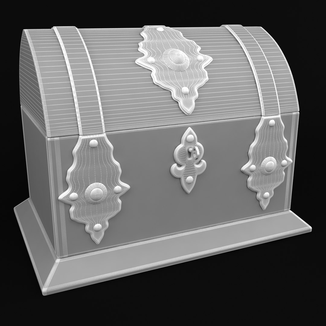 antique english coffer 3d model