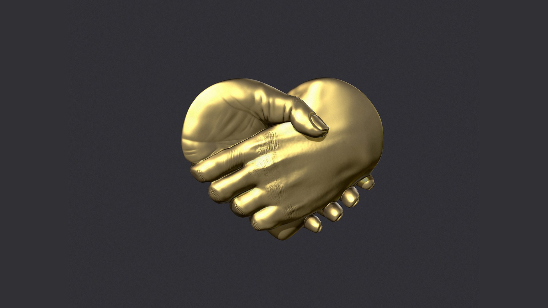 Handshake heart symbol 3D print model 3D - TurboSquid 2100379