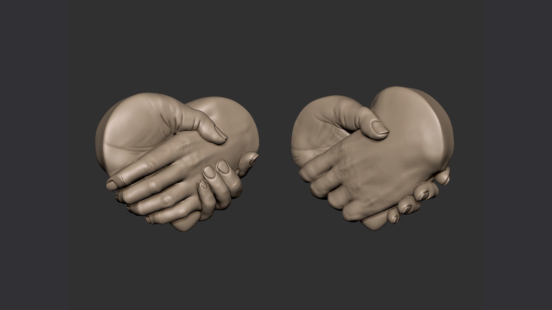 Handshake heart symbol 3D print model 3D - TurboSquid 2100379