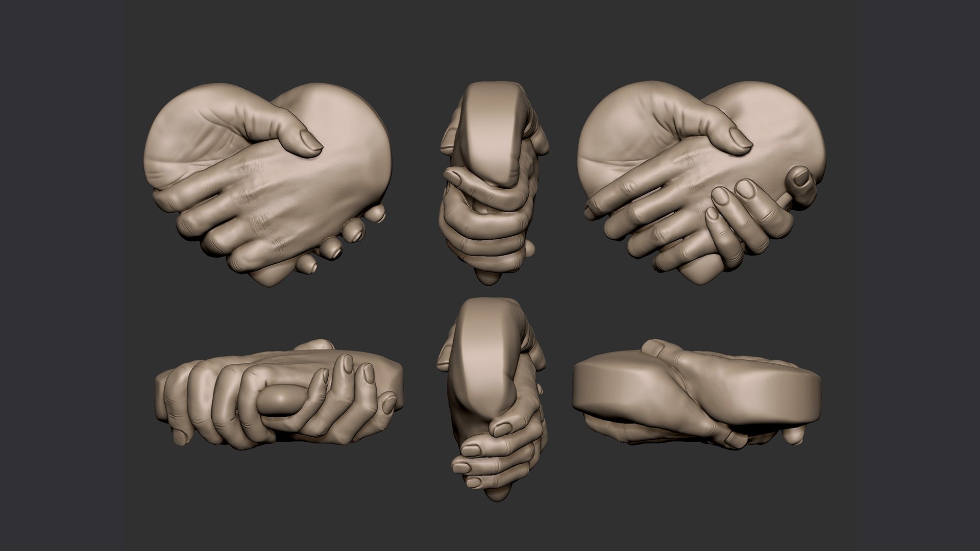 Handshake heart symbol 3D print model 3D - TurboSquid 2100379