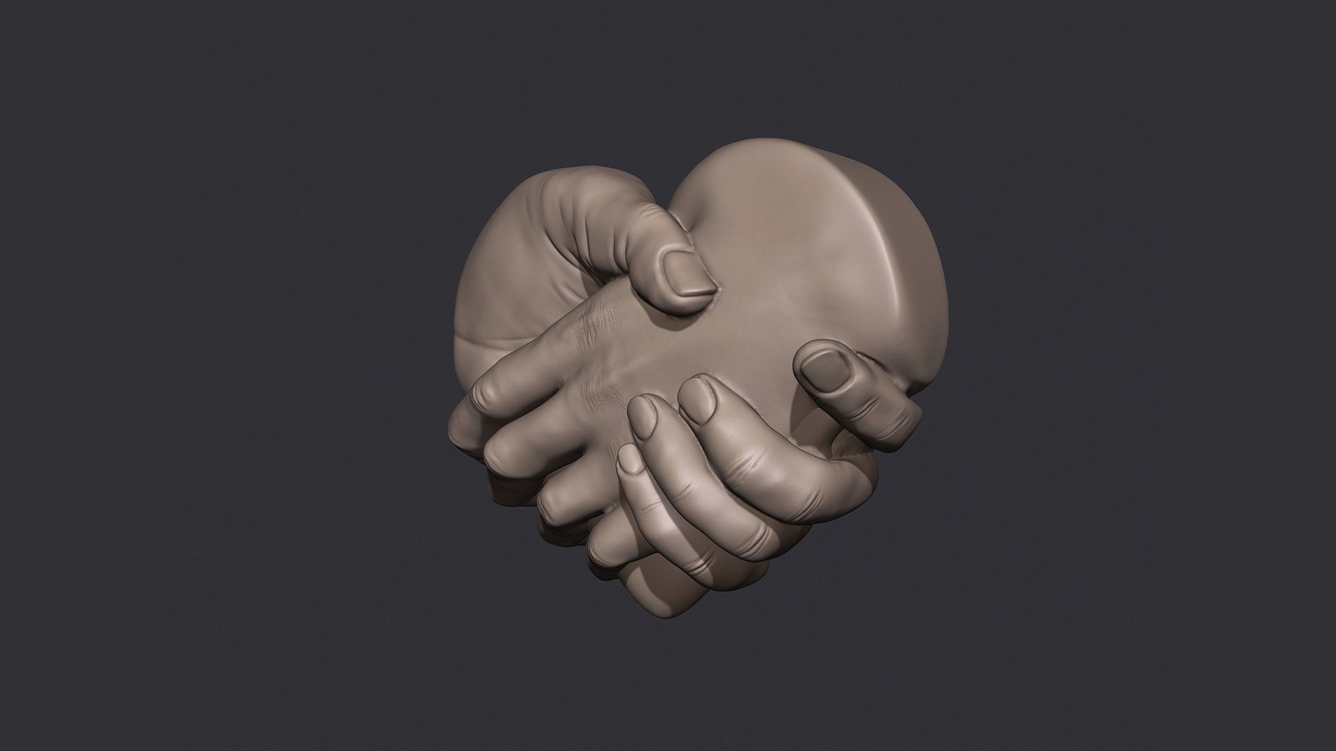 Handshake heart symbol 3D print model 3D - TurboSquid 2100379