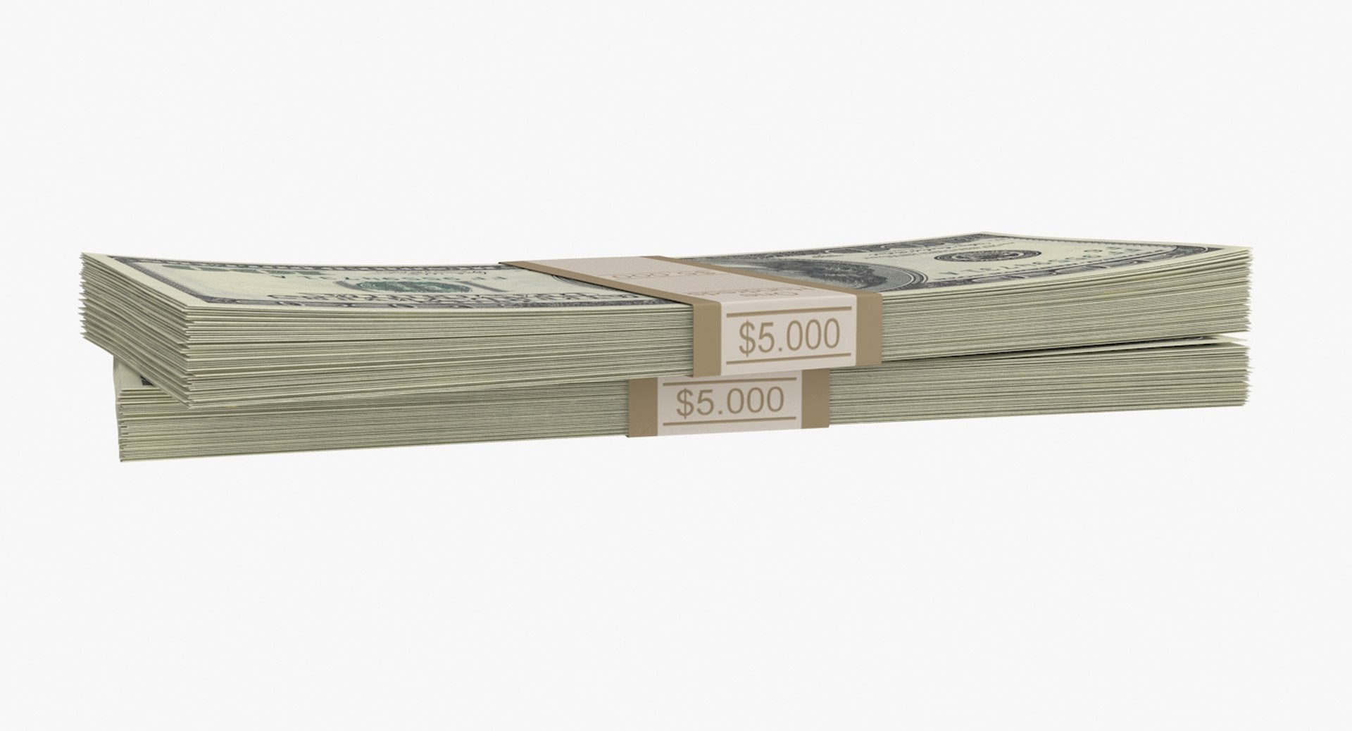 100 Dollar Bills Stack 3D Model - TurboSquid 1382049