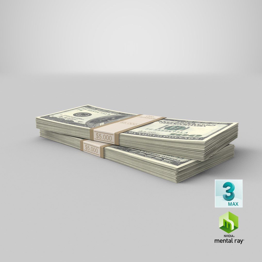 100 dollar bills stack 3D model - TurboSquid 1382049