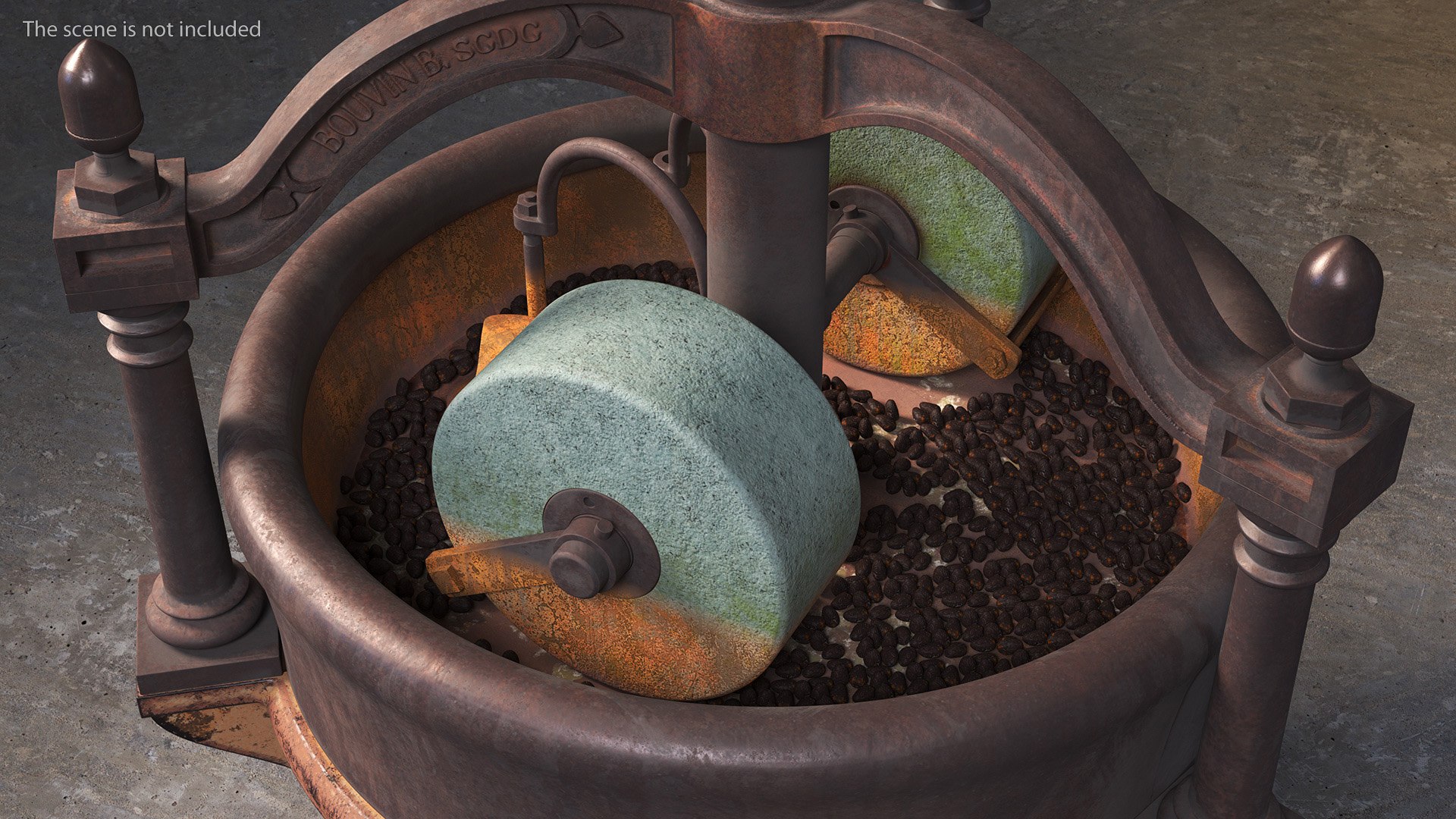 Antique Grinder With Cocoa Bean 3D Model - TurboSquid 2256414