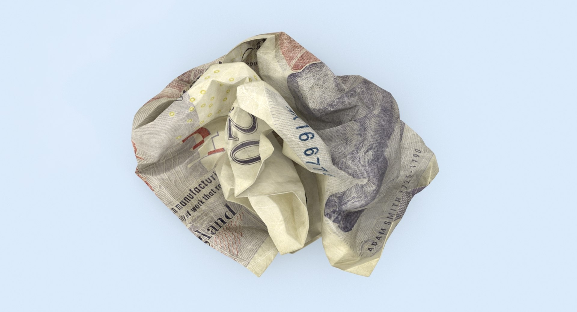 20 Pound Note Crumpled Max