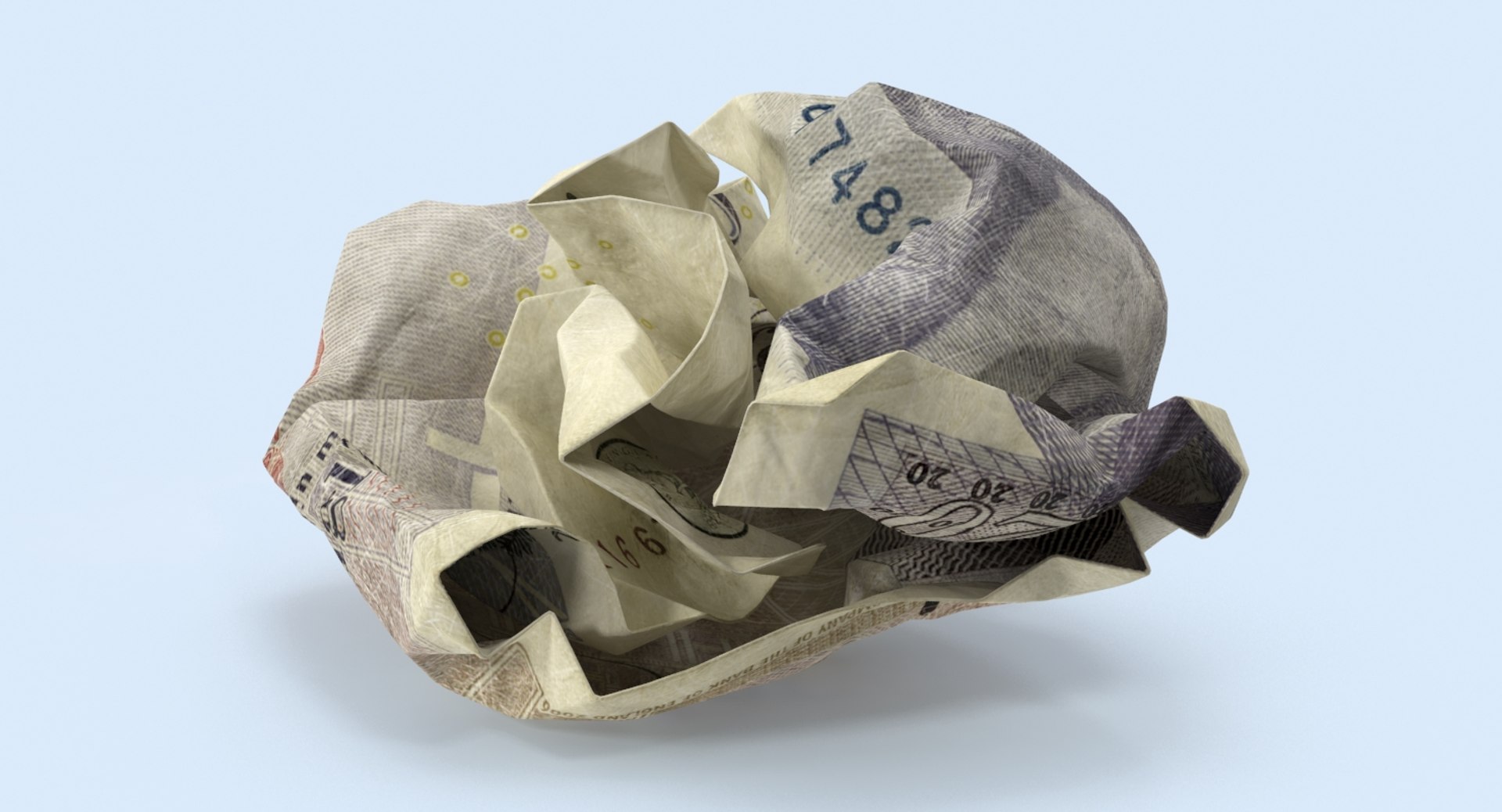 20 Pound Note Crumpled Max