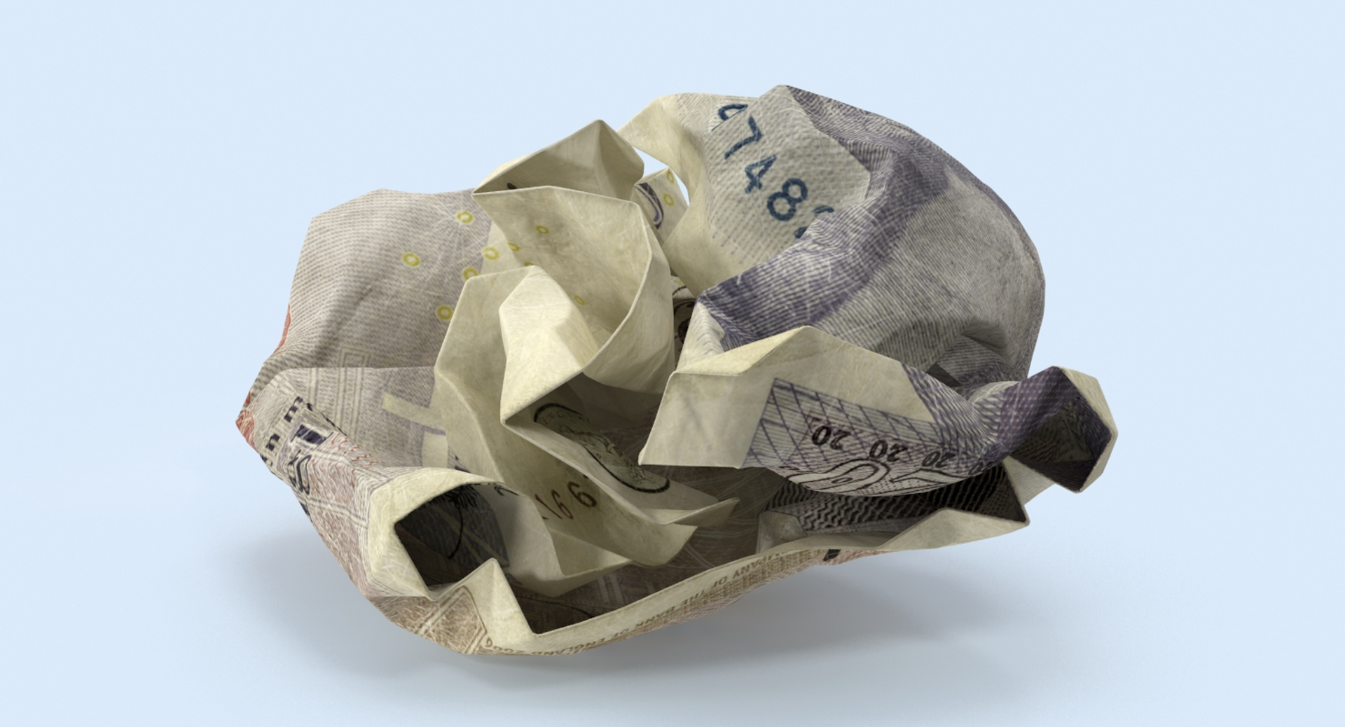 20 Pound Note Crumpled Max