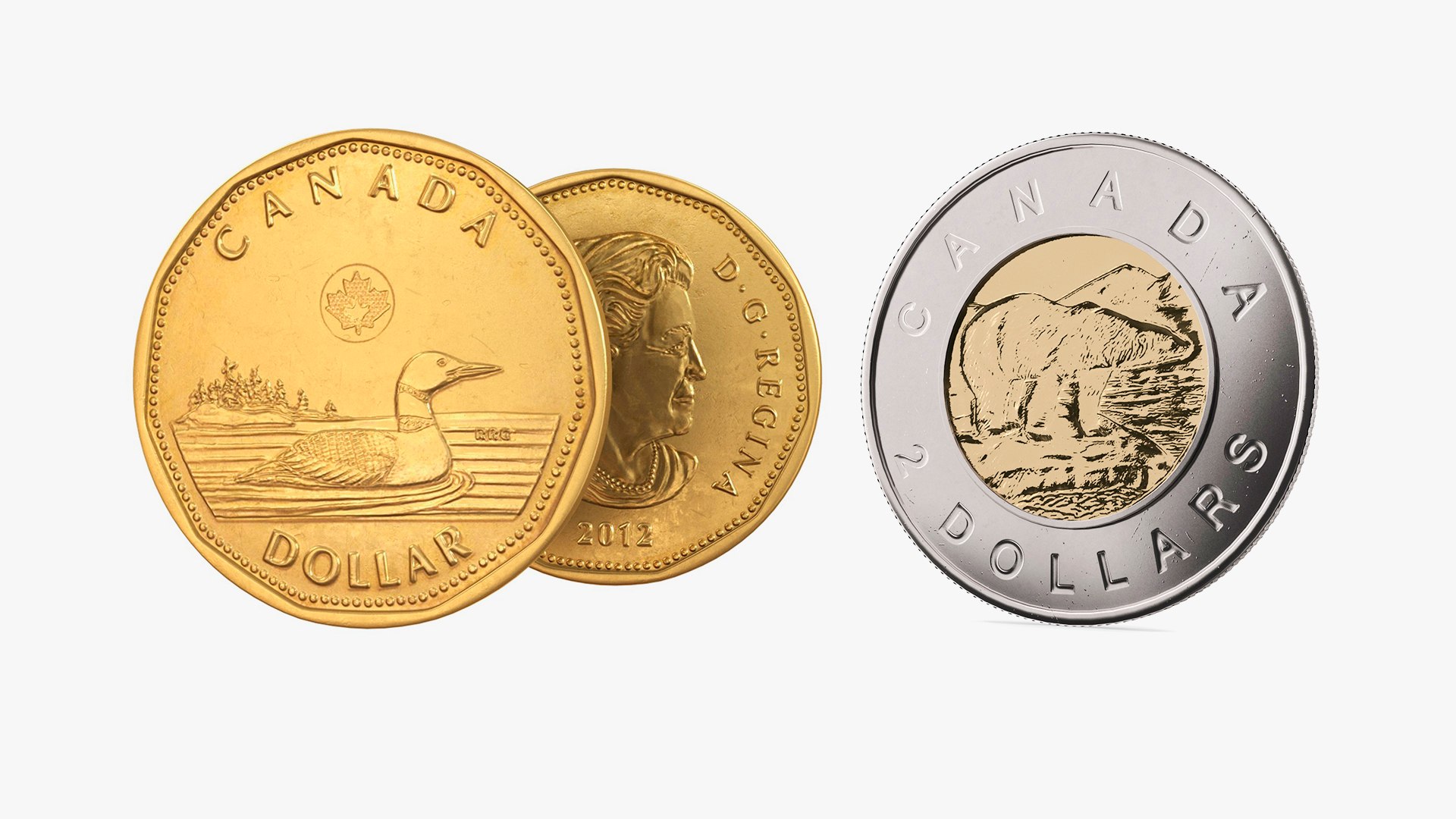 Canadian Dollar Coins Collection Model - TurboSquid 2142745