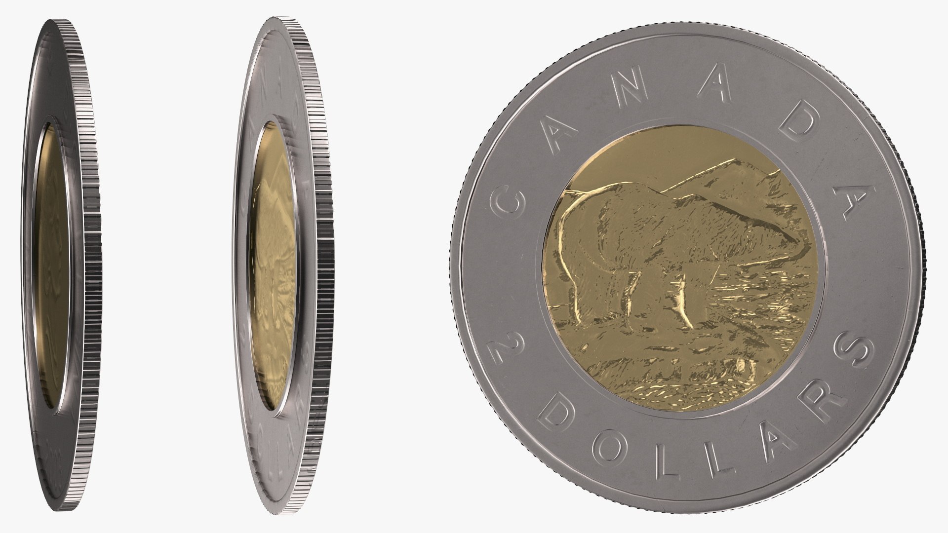 Canadian Dollar Coins Collection Model - TurboSquid 2142745