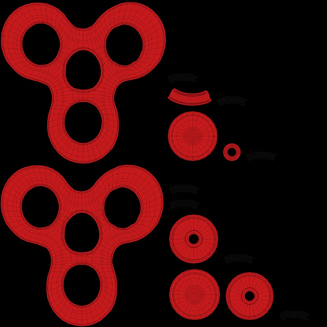 Fidget Spinner Red 3D - TurboSquid 1176385