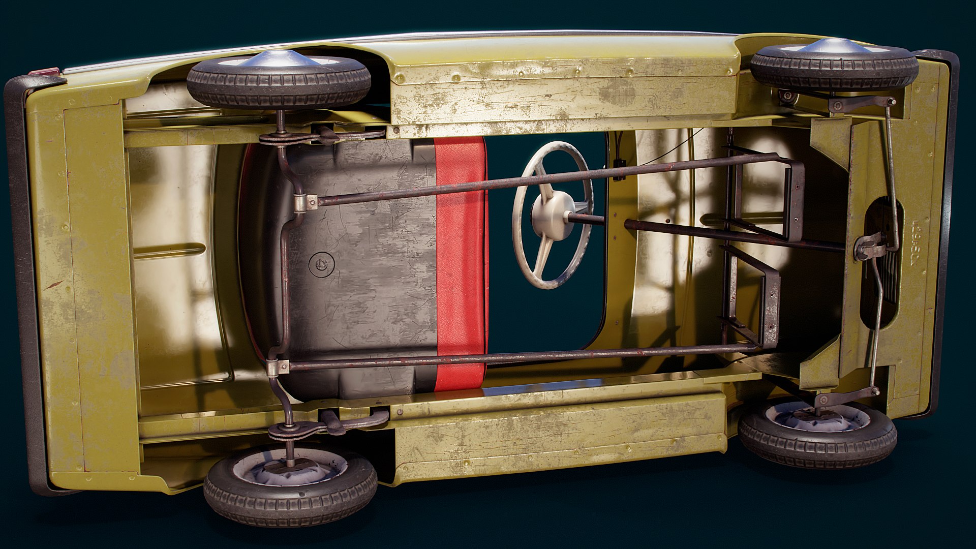 3D Pedal Retro Weathered Car Automotive Az9 Model - TurboSquid 2218318