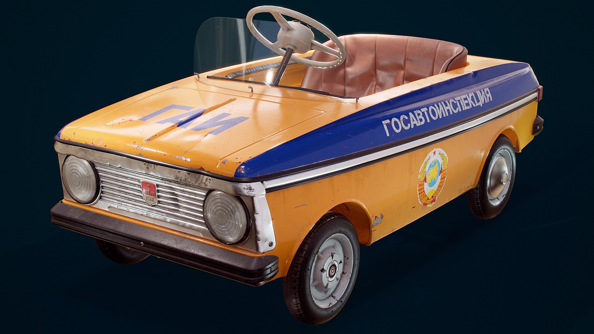 3D Pedal Retro Weathered Car Automotive Az9 Model - TurboSquid 2218318