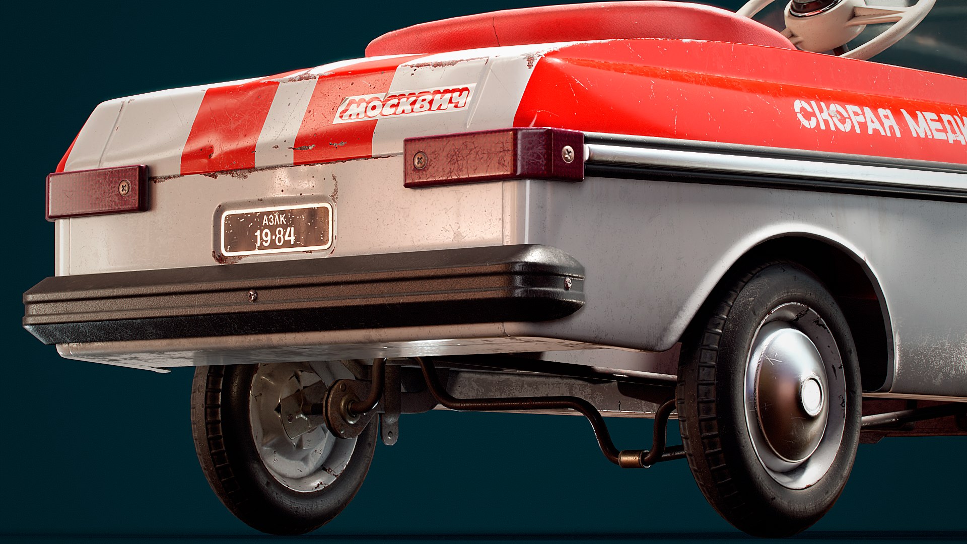3D Pedal Retro Weathered Car Automotive Az9 Model - TurboSquid 2218318
