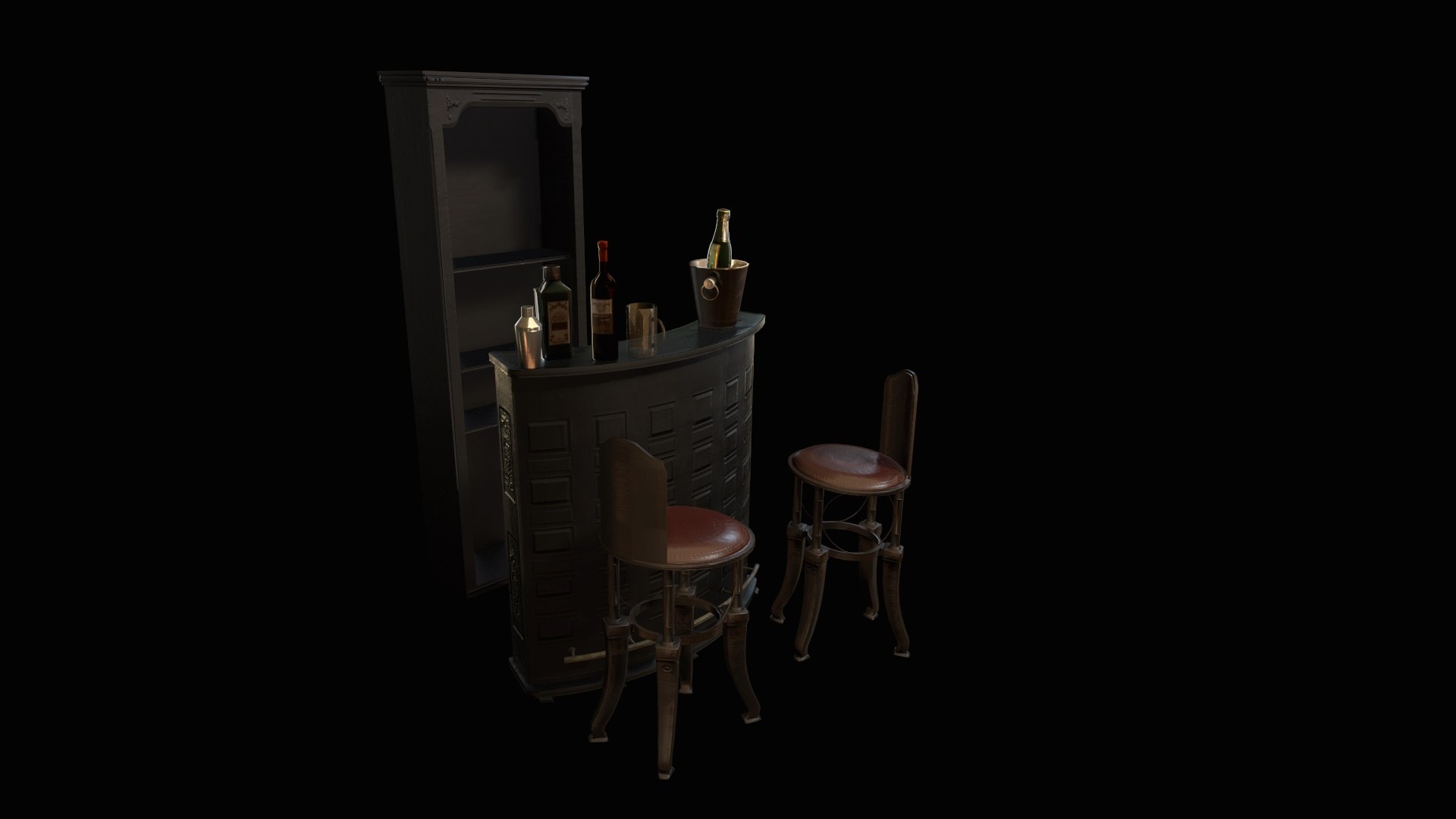 Bar Set 3D - TurboSquid 2055667