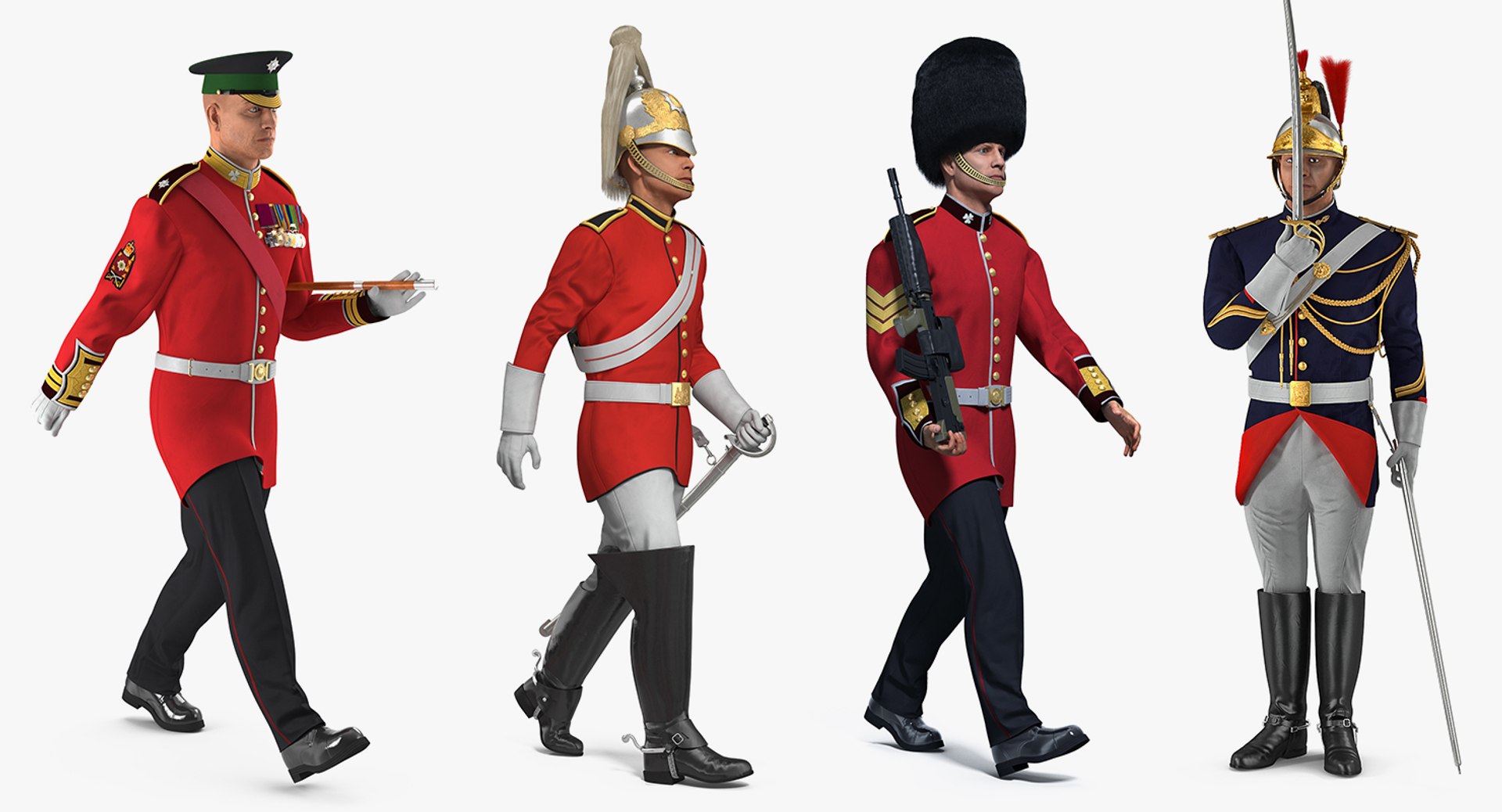 3D rigged guard soldiers model - TurboSquid 1236496
