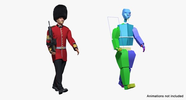 3D rigged guard soldiers model - TurboSquid 1236496