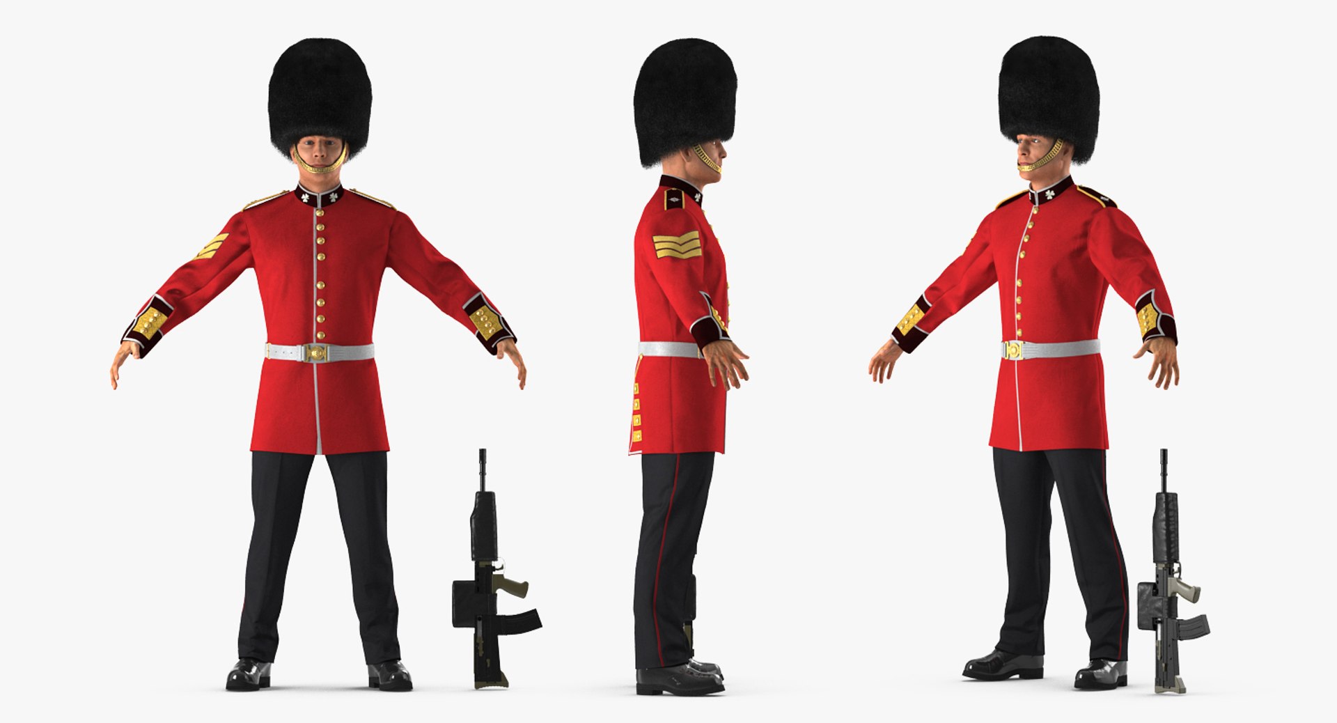 3D rigged guard soldiers model - TurboSquid 1236496