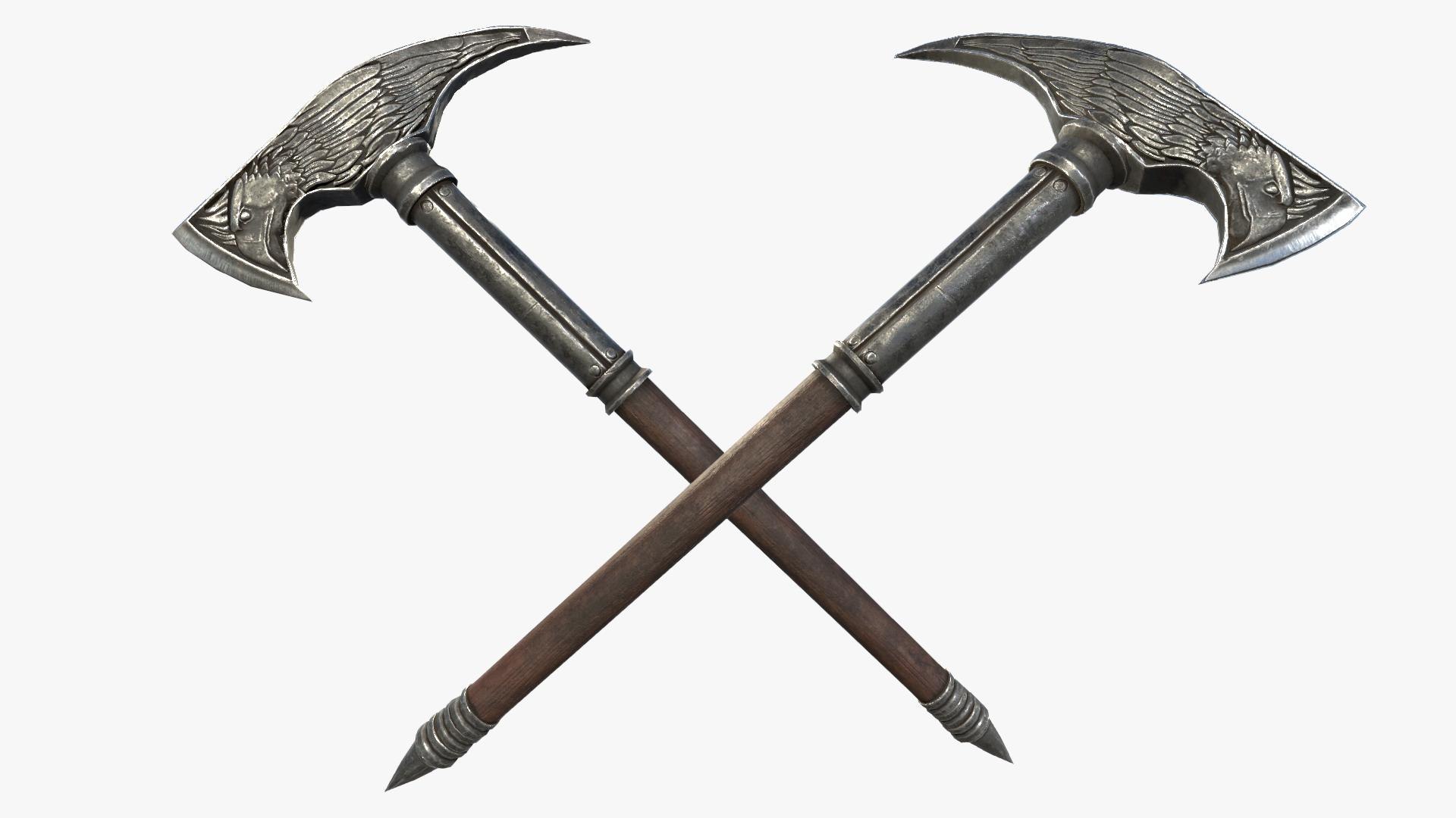 3D Fantasy Axe RPG Sagaris Pickaxe Mattock Double Axe Great Axe Battle ...
