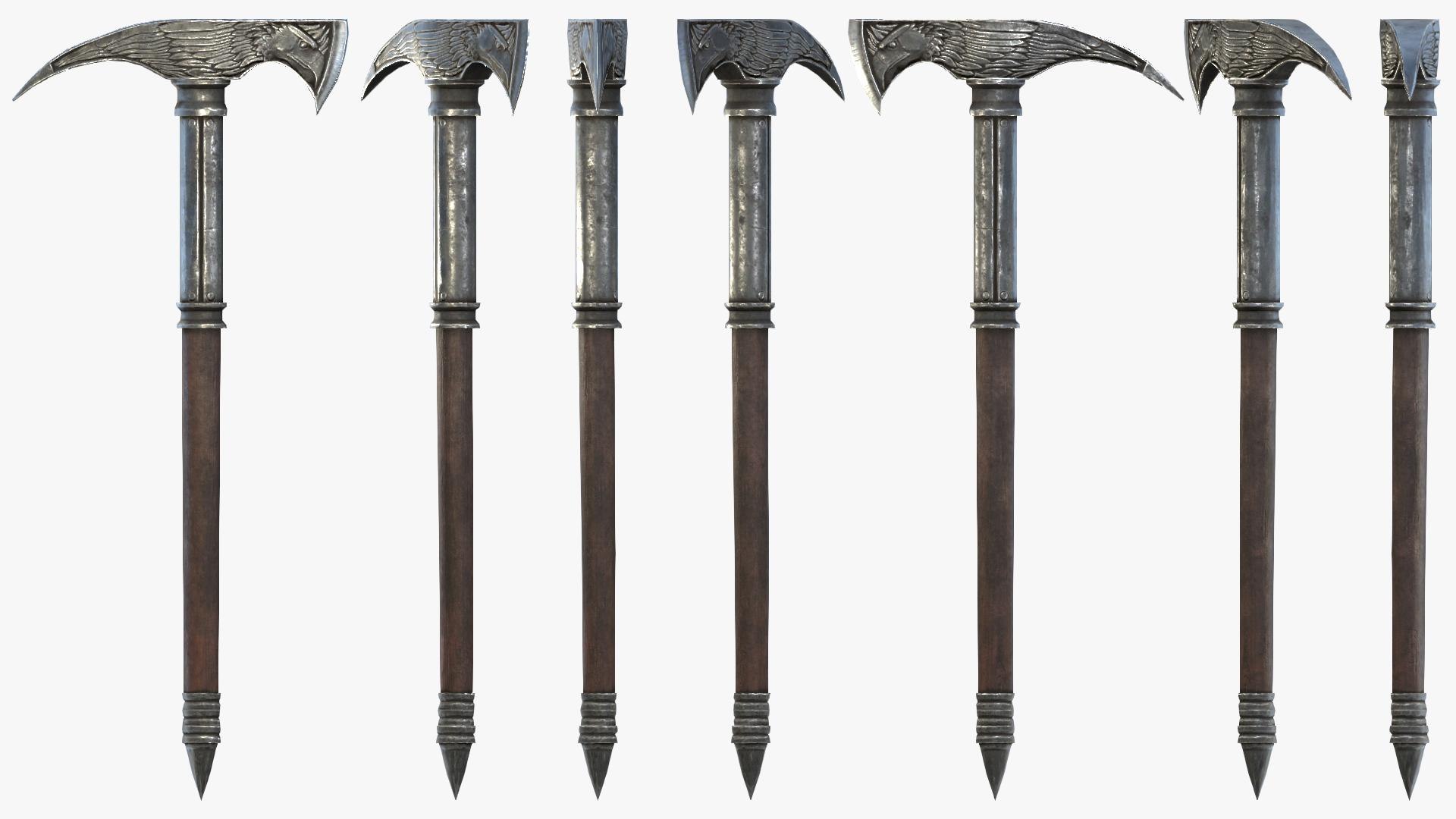 3D Fantasy Axe RPG Sagaris Pickaxe Mattock Double Axe Great Axe Battle ...