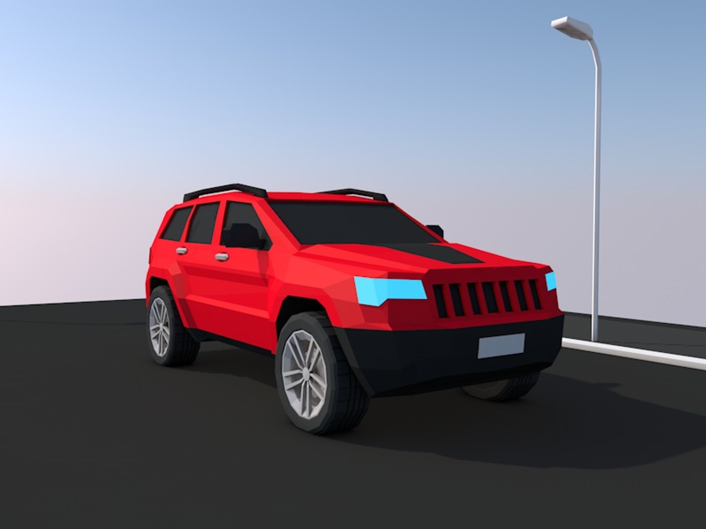 Cartoon Cherokee Jeep Car 3D Model - TurboSquid 1362973