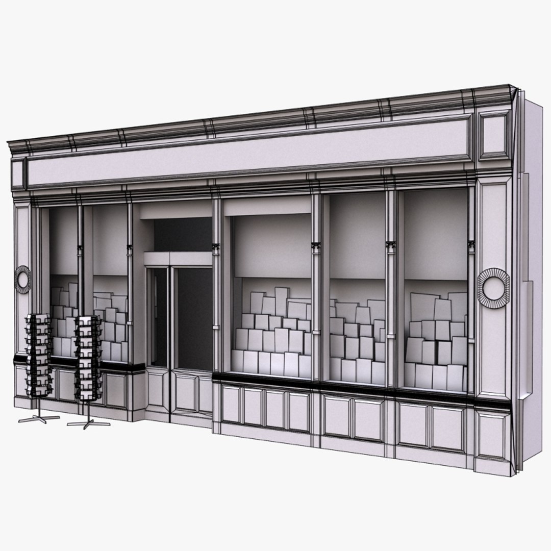 3d Typical Paris Shop Store Model