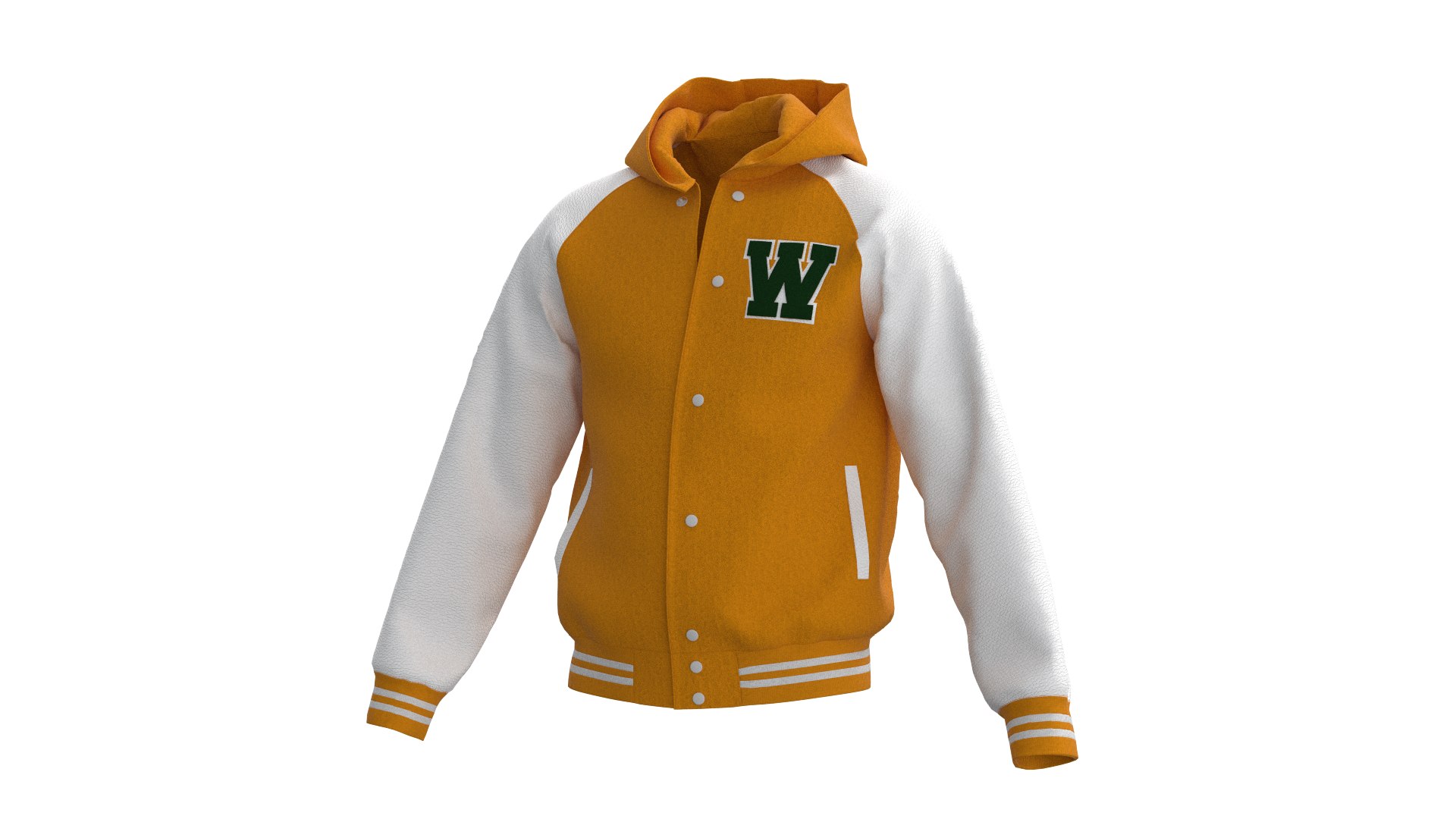 Male Raglan Varsity Jacket Model - TurboSquid 2198442