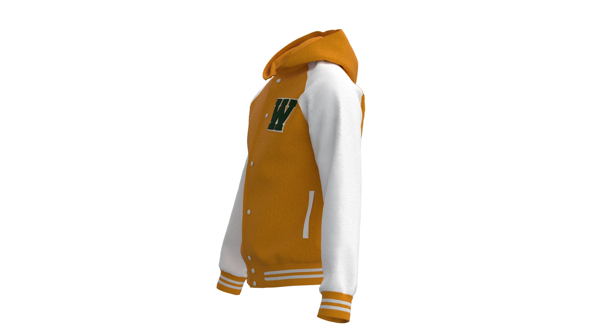 Male Raglan Varsity Jacket Model - TurboSquid 2198442