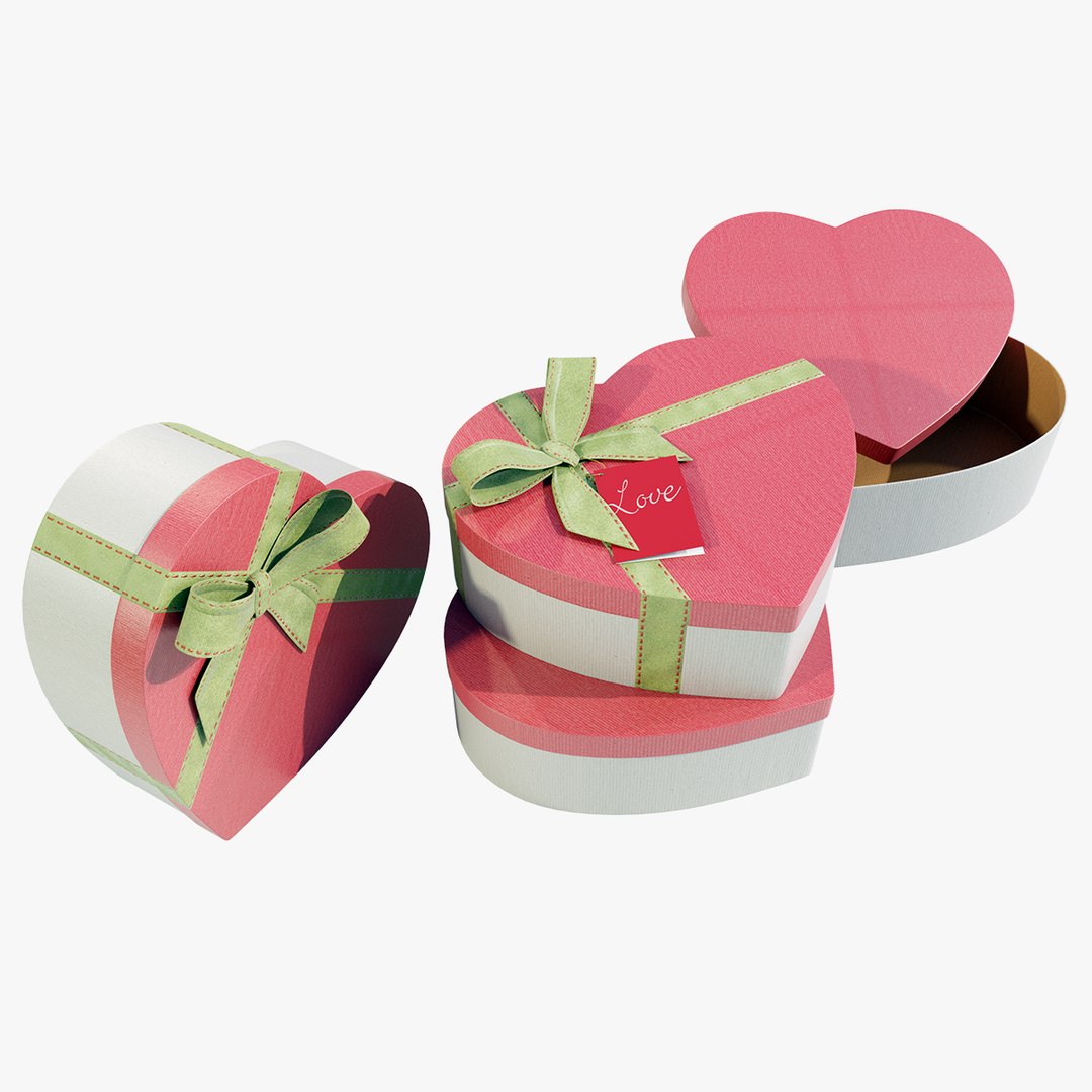 Heart Shaped Gift Box Model - TurboSquid 2019543