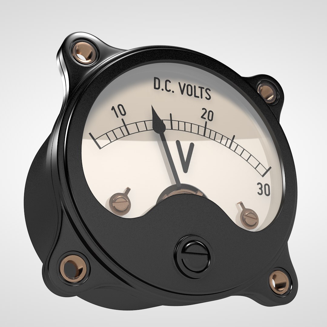 3d model vintage voltmeter