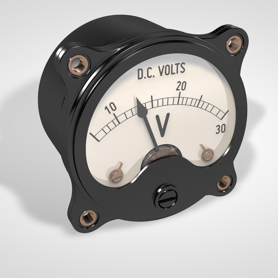 3d model vintage voltmeter