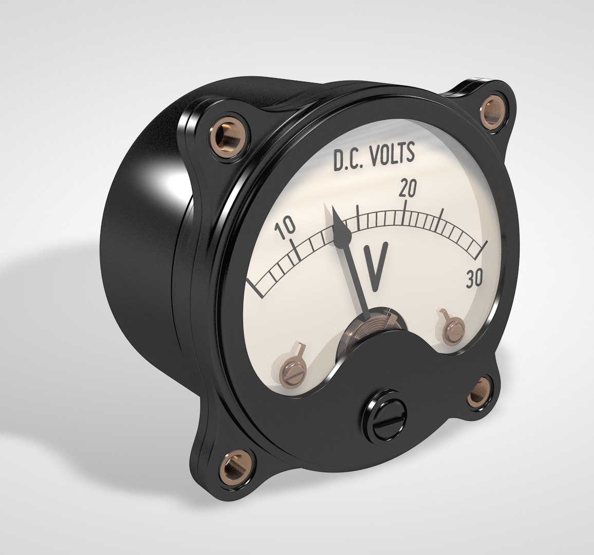 3d model vintage voltmeter