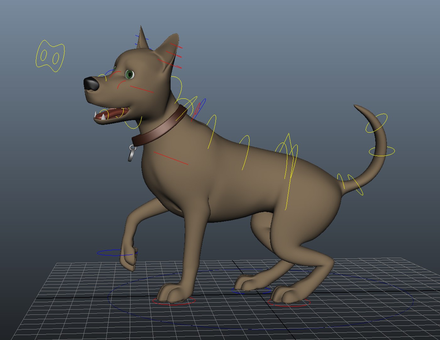 3d model dog - rigging
